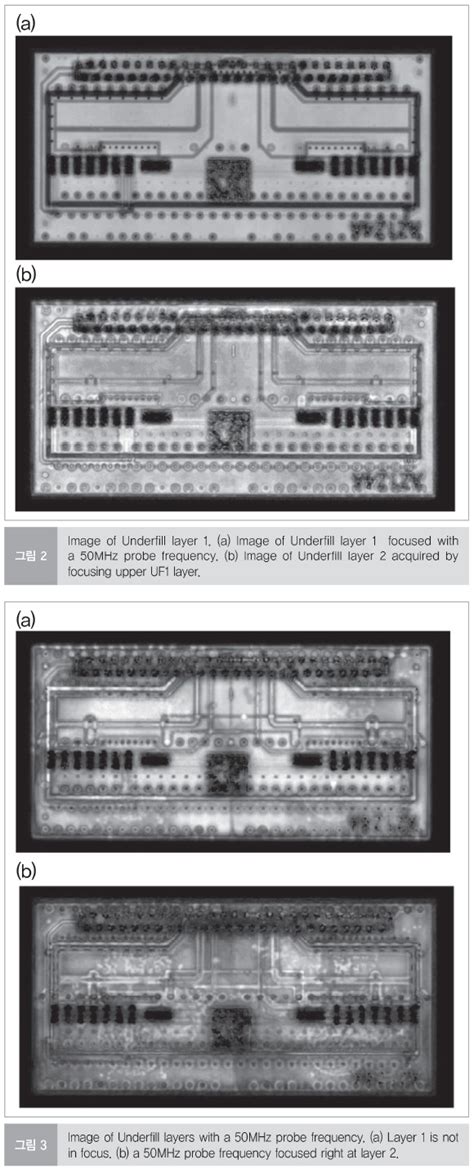 세라믹 기반 패키지의 언더필 레이어 Sat 검사