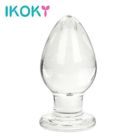 Ikoky Glass Anal Plug Butt Stimulation Butt Plug Erotic Prostate Massager Sex Toys For Women Men