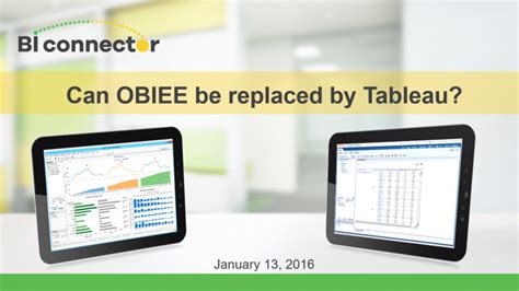 Can You Replace Obiee With Tableau Bi Connector
