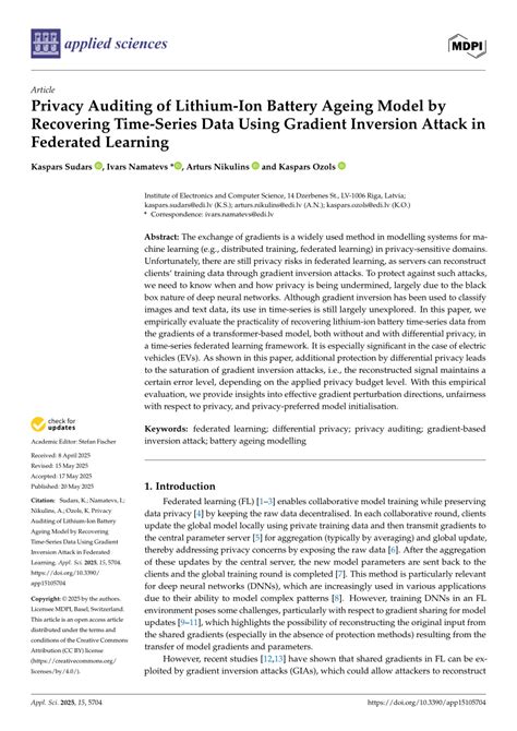 Pdf Privacy Auditing Of Lithium Ion Battery Ageing Model By Recovering Time Series Data Using