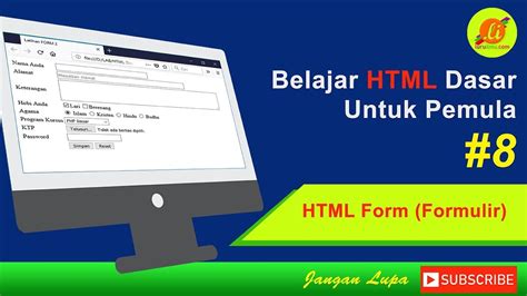 Cara Membuat Form Menggunakan Html Html Dasar Youtube