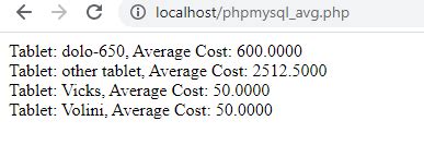 PHP MySQL AVG GROUP BY
