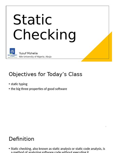 Static Checking Pdf
