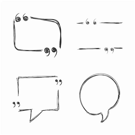 Premium Vector Hand Drawn Doodle Speech Bubbles Sketch Frames Quote
