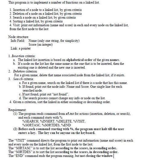 Solved This Program Is To Implement A Number Of Functions On