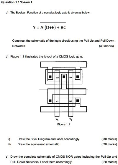 Solved Text Question 1 Soalan 1 A The Boolean Function Of A Complex Logic Gate Is Given As