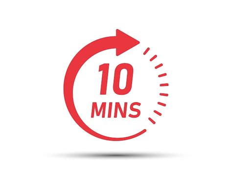 Premium Vector 10 Minutes On Stopwatch Icon In Flat Style Clock Face Timer Vector Illustration
