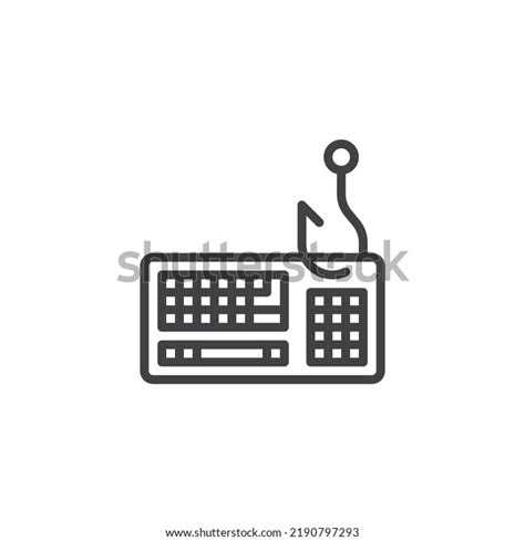 Computer Keyboard Phishing Line Icon Linear Stock Vector Royalty Free 2190797293 Shutterstock