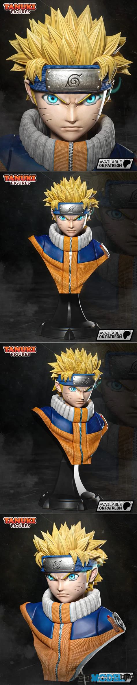 3d Model Tanuki Figures Naruto Bust Printable