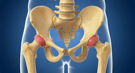 Detailed Illustration Of The Human Pelvic Bone Structure Highlighting