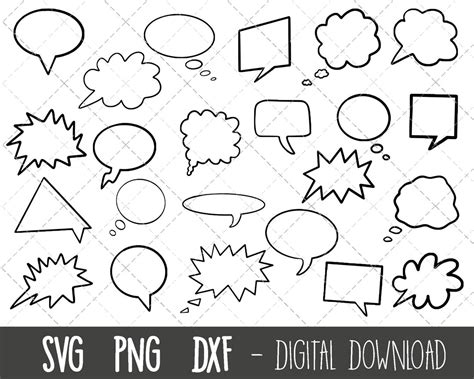 Speech Bubble SVG Speech Bubble Clipart Comic Speech Bubble Svg Speech Bubble Svg Bundle Png