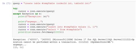 Azure Synapse Analytics Transaction Not Restarted After Exception