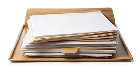 Professional Blank Opened File Folder With Empty White Paper Premium