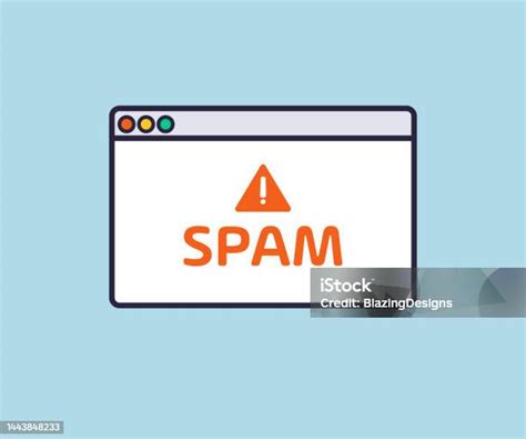 Spam Email Envelope Warning Window Appear On Website Browser Receive Notification Alert Message