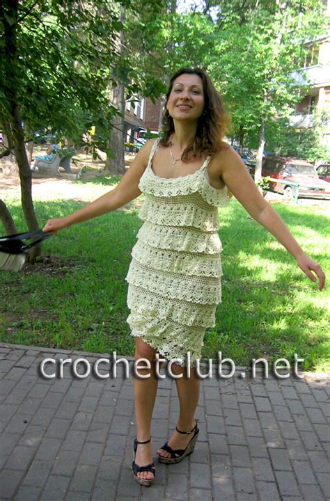 Летний сарафан с оборочками - Вязание Крючком. Блог Настика