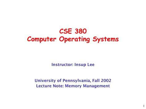 Ppt Cse 380 Computer Operating Systems Powerpoint Presentation Free