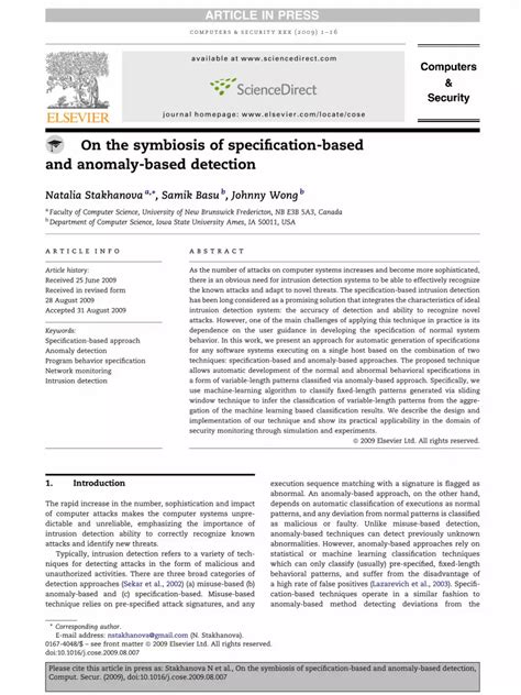 PDF On The Symbiosis Of Specification Based And Anomaly Based Detection DOKUMEN TIPS