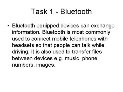 Unit 8 Model Answer Task 1 Bluetooth Bluetooth