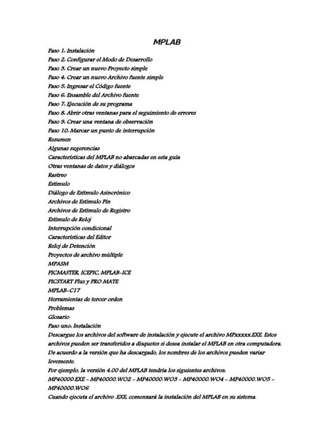 Mplab Pdf Programación Programa De Computadora