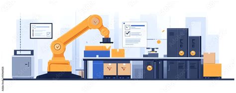 Concept Of Automation In Industrial Processes Showcasing Workflow Optimization With Checkboxes