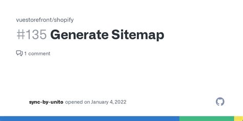 Generate Sitemap · Issue 135 · Vuestorefrontshopify · Github