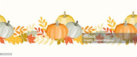 가을 호박과 외딴 배경에 있는 나뭇잎의 매끄러운 손으로 그린 테두리 추수감사절에 대한 스톡 벡터 아트 및 기타 이미지 추수
