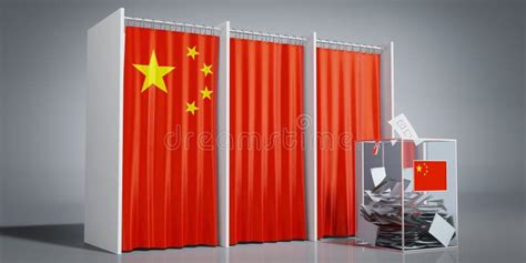 China Voting Booths With Country Flag Stock Illustration Illustration Of Ballot Decision