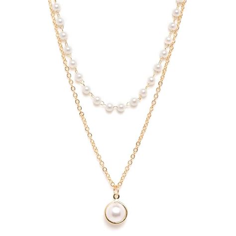 Buy Oomph Gold Tone Link Chain With Pearls Multi Layer Necklace For
