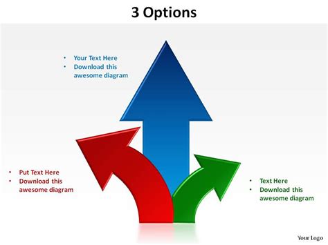 Options With Arrows Upwards Slides Presentation Diagrams Templates Powerpoint Info Graphics
