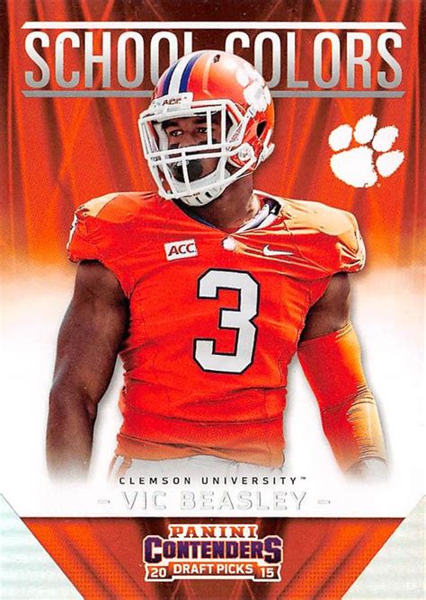 Vic Beasley Football Card Clemson Tigers 2015 Panini Draft School Colors 48