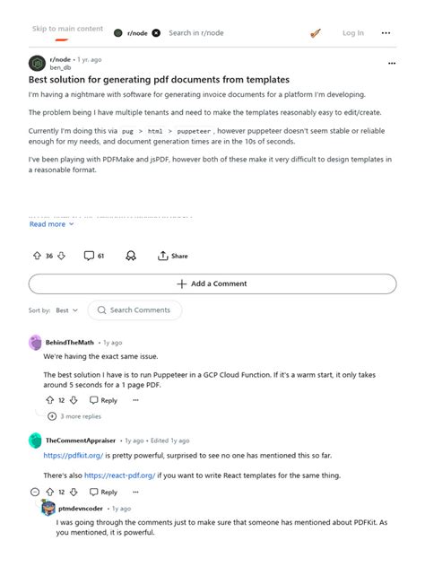 Best Solution For Generating Pdf Documents From Templates R Node Pdf Databases