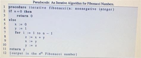 Solved Fibonacci Numbers Given Below Is The Pseudocode And