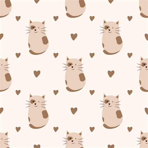 Repeating Pattern Of Cute Cat 3626575 Vector Art At Vecteezy
