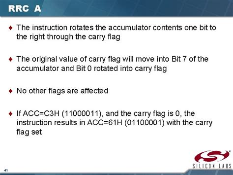 Lecture 4 8051 Instruction Set 8051 Instruction Set
