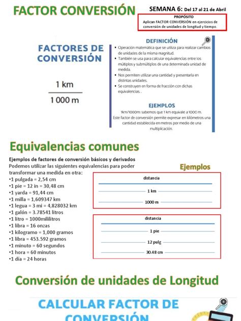Semana 6 Ejercicios De Factor Conversión Pdf