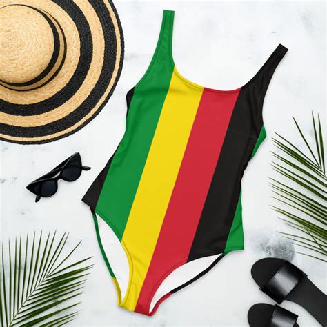 Jamaica Rasta One Piece Swimsuit Eco Friendly Jamaican Clothing