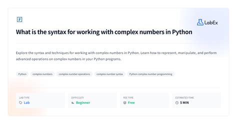 What Is The Syntax For Working With Complex Numbers In Python Labex