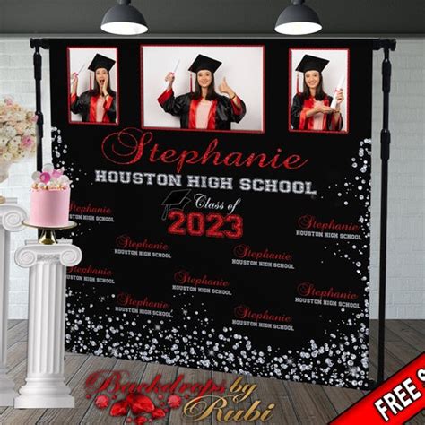 Class Of 2021 Backdrop Graduation Step And Repeat Birthday Etsy