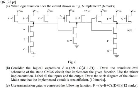 cmos logic question what logic function does the circuit shown in fig