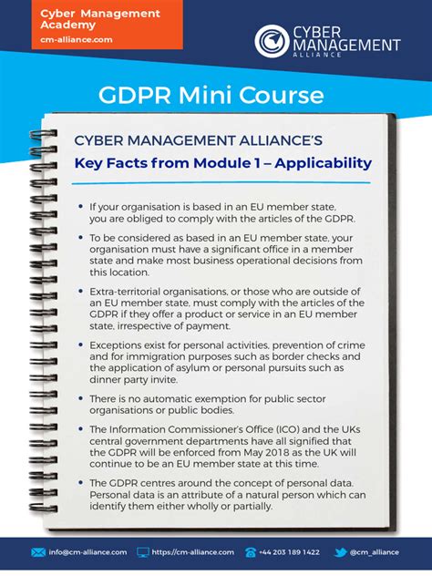 Gdpr Mini Course Module 1 Key Facts Applicability Pdf
