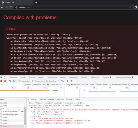co pilot chat sample app fails to invoke createchat call · issue 656 · microsoft semantic