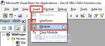 How To Use VBA ChDir Function In Excel 4 Suitable Examples