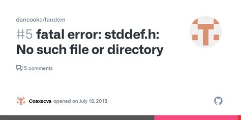 Fatal Error Stddef H No Such File Or Directory Issue Dancooke Tandem GitHub