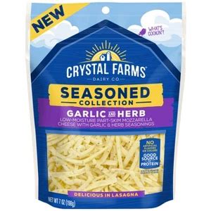 Crystal Farms Garlic And Herb Shredded Mozzarella Cheese 7oz Target