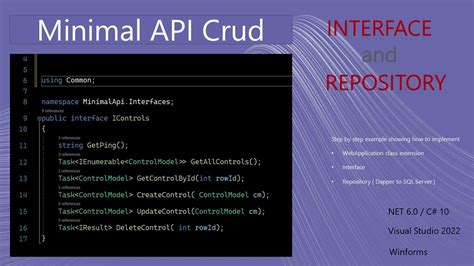 c minimal api crud c winforms interface and repository youtube