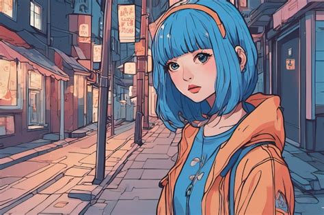 Premium Ai Image Girl In A City