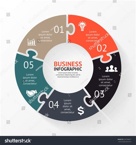Vector Circle Puzzle Infographic Template Diagram Stock Vector Royalty Free 232796677