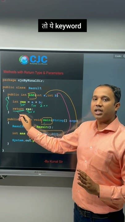 Methods With Return Type And Parameters By Kunal Sir Youtubeshorts