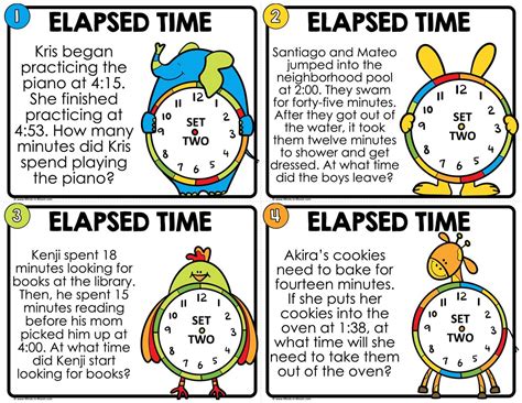 Elapsed Time Task Cards Set 2 Color Minds In Bloom Unlimited