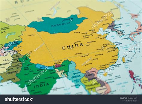 China Political Map Of China And Surrounding Region With Each Country